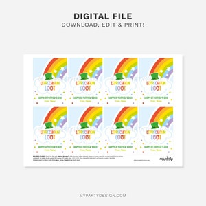 Leprechaun Loot Tag, St Patrick's Day Label, Kids Rainbow Cards for ...