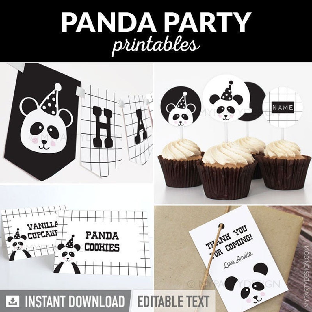 Panda Birthday Decorations Panda Party Pack Panda Decor Kit - Etsy
