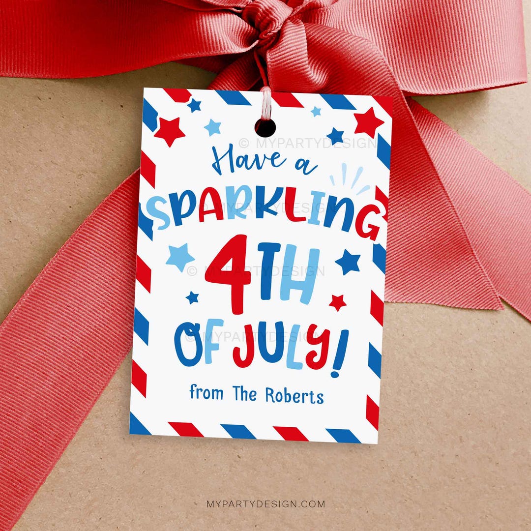 Have a Sparkling 4th of July Gift Tag, Independence Day Sparklers Tag ...
