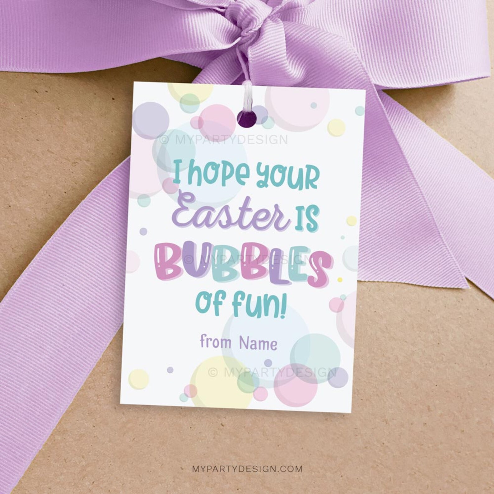 Easter Bubbles Tag, I Hope Your Easter is Bubbles of Fun, Kids School ...
