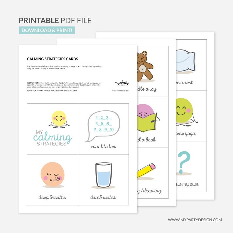 Calm Down Corner Kit for Kids Printable Emotional Regulation - Etsy