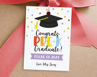 Congrats Kindergarten Graduate Gift Tag, End of School Year Graduation ...