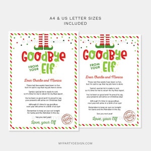 Goodbye From Your Elf, Elf Goodbye Letter, Personalized Christmas ...