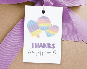 Fidget Party Favor Tags Thanks for Popping by Thank You - Etsy