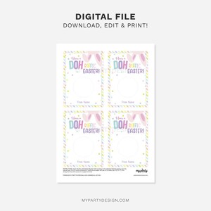 Doh-riffic Easter Cards, Play Dough Easter Tag for Classroom, Kids ...