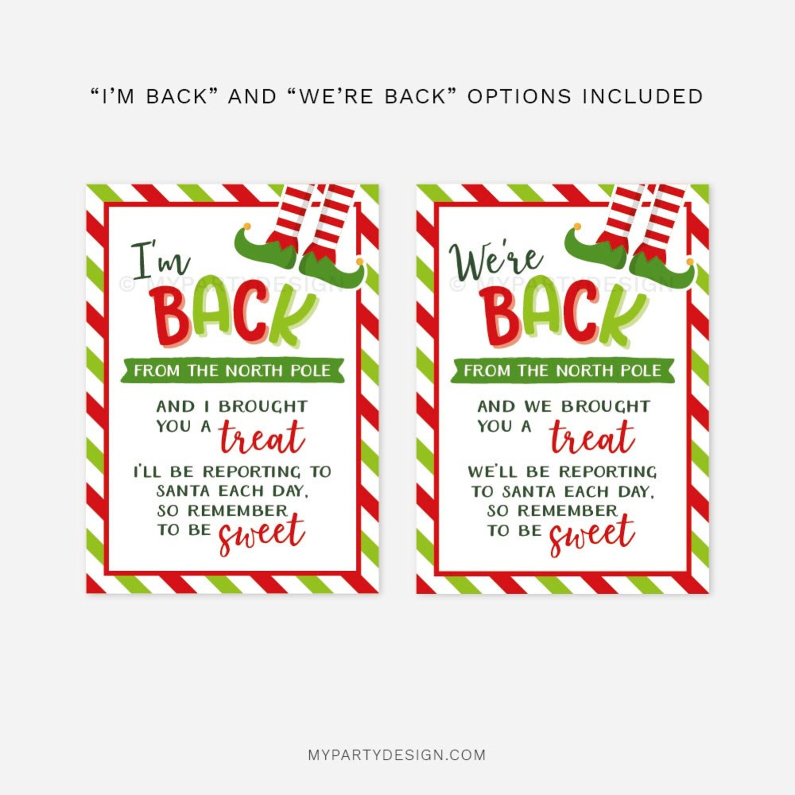 Elf Gift Tags, Back From the North Pole Labels, Kids Christmas ...