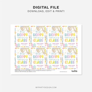 Hoppy You're in My Class Tag for Easter Class Favors, Gift for Student ...