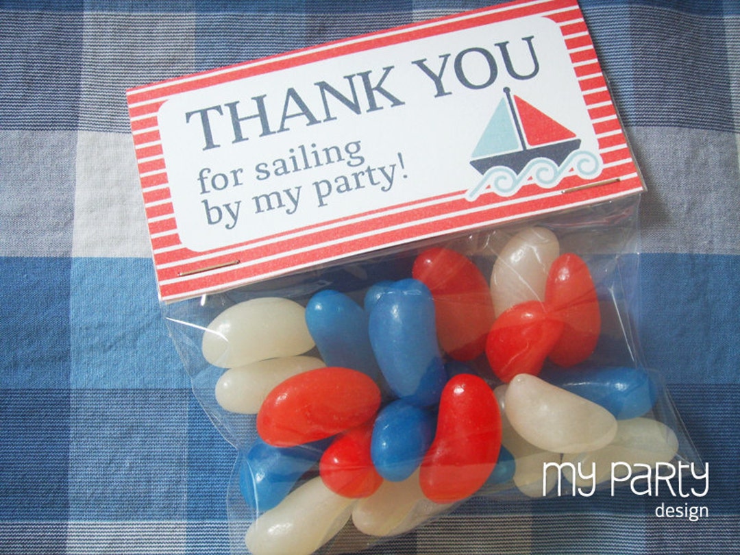 Nautical Favor Tags, Boat Party Decorations, Treat Bag Labels, Thank ...