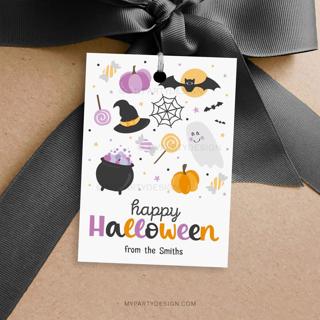 Happy Halloween Gift Tag, Halloween Gift Label for Teachers, Neighbors ...