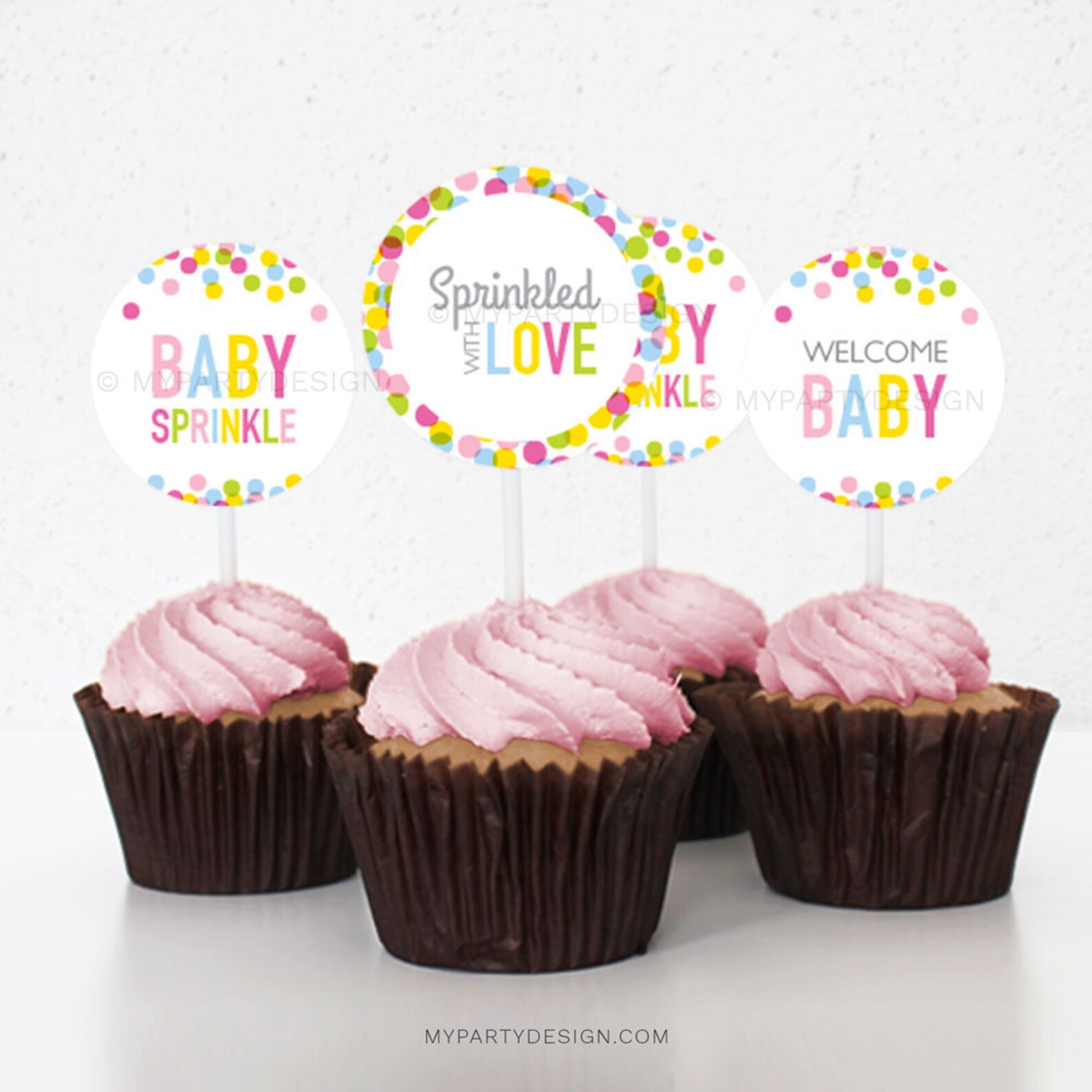 Baby Sprinkle Cupcake Toppers, Baby Sprinkle Decorations, Baby Shower ...