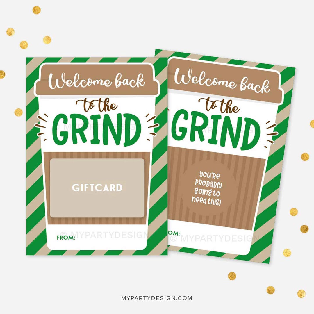 Welcome Back to the Grind Gift Card Holder for Teachers / Staff ...
