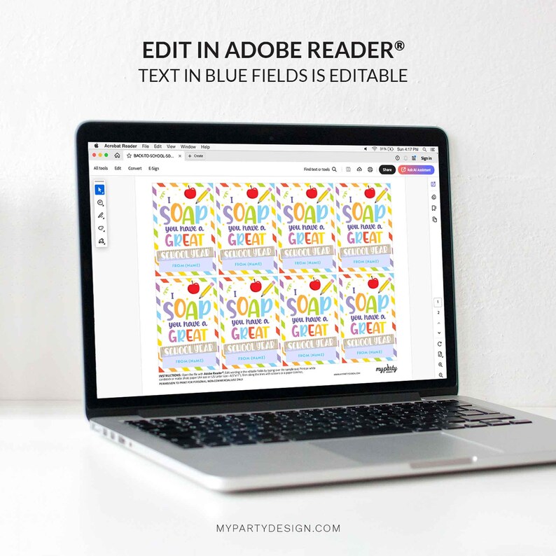 Back to School Soap Gift Tag, First Day of School Year Gift Label for ...