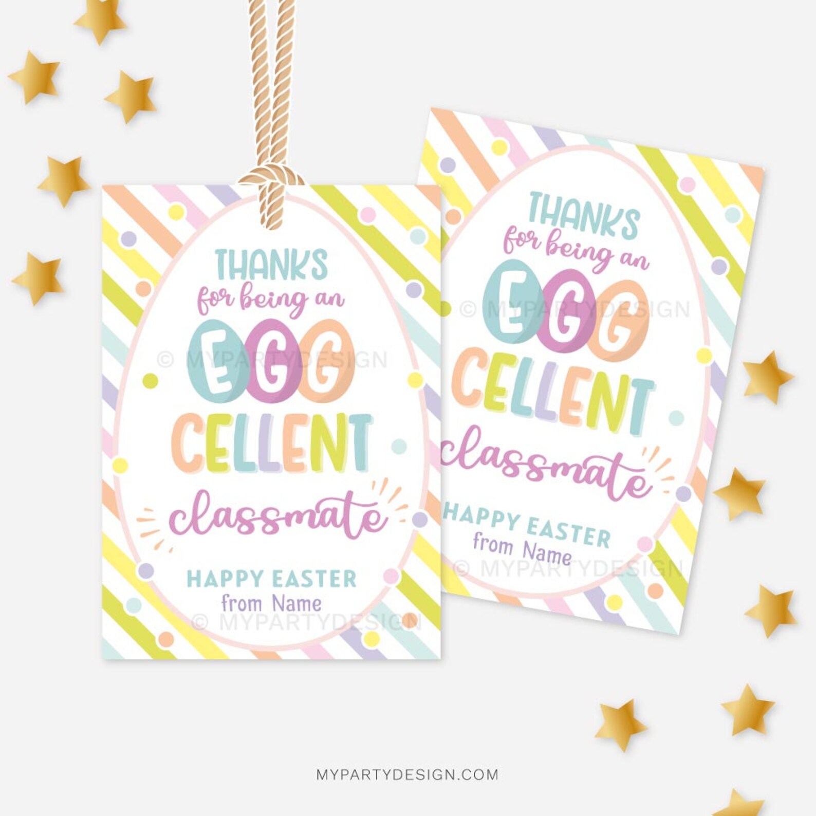 Eggcellent Classmate Easter Tag, Easter Favor Gift Tags, Kids School ...
