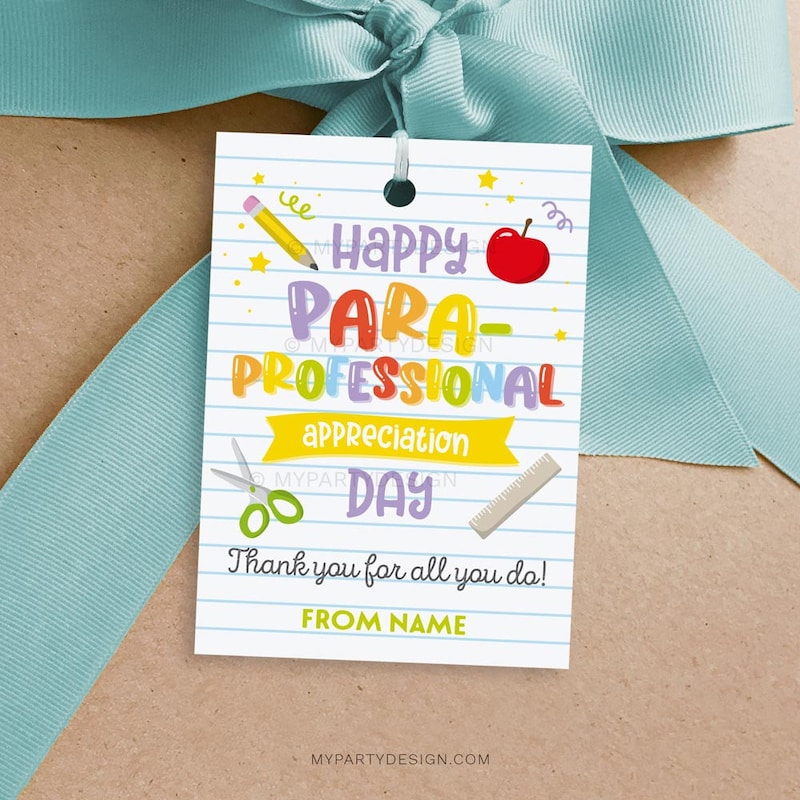Printable Paraprofessional Thank You Cards - Etsy