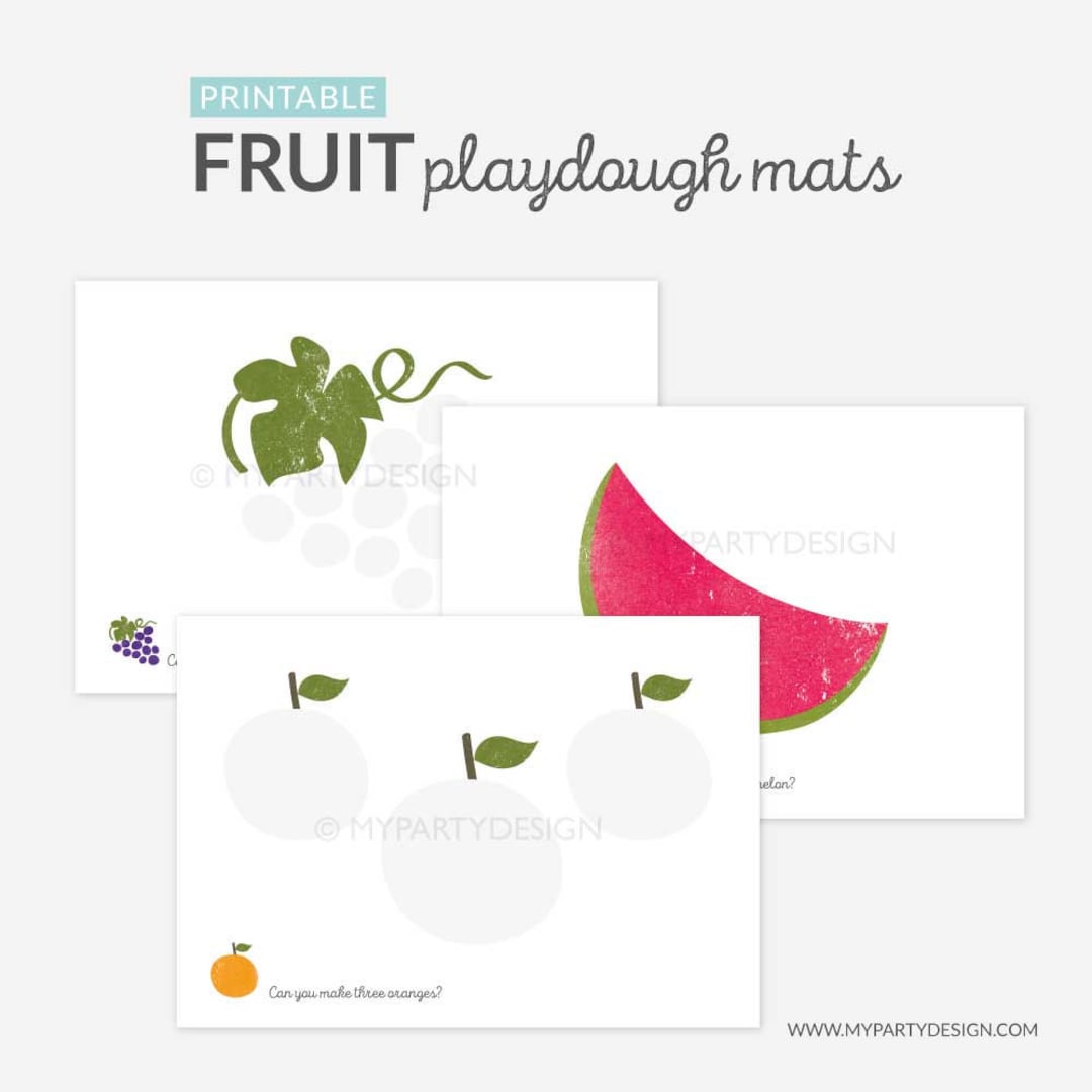 Printable Playdough Mats, Play Dough Fruit Activities for Toddler ...