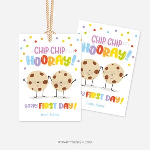 Chip Chip Hooray First Day of School Gift Tag, Cookie Back to School ...