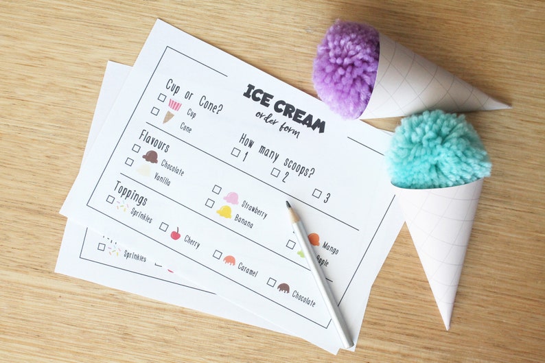 Ice Cream Shop Dramatic Play Set, Pretend Play Ice Cream Parlor ...