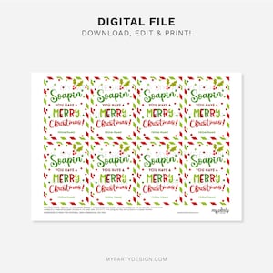 Christmas Soap Gift Tag, Soapin You Have a Merry Christmas Label for ...