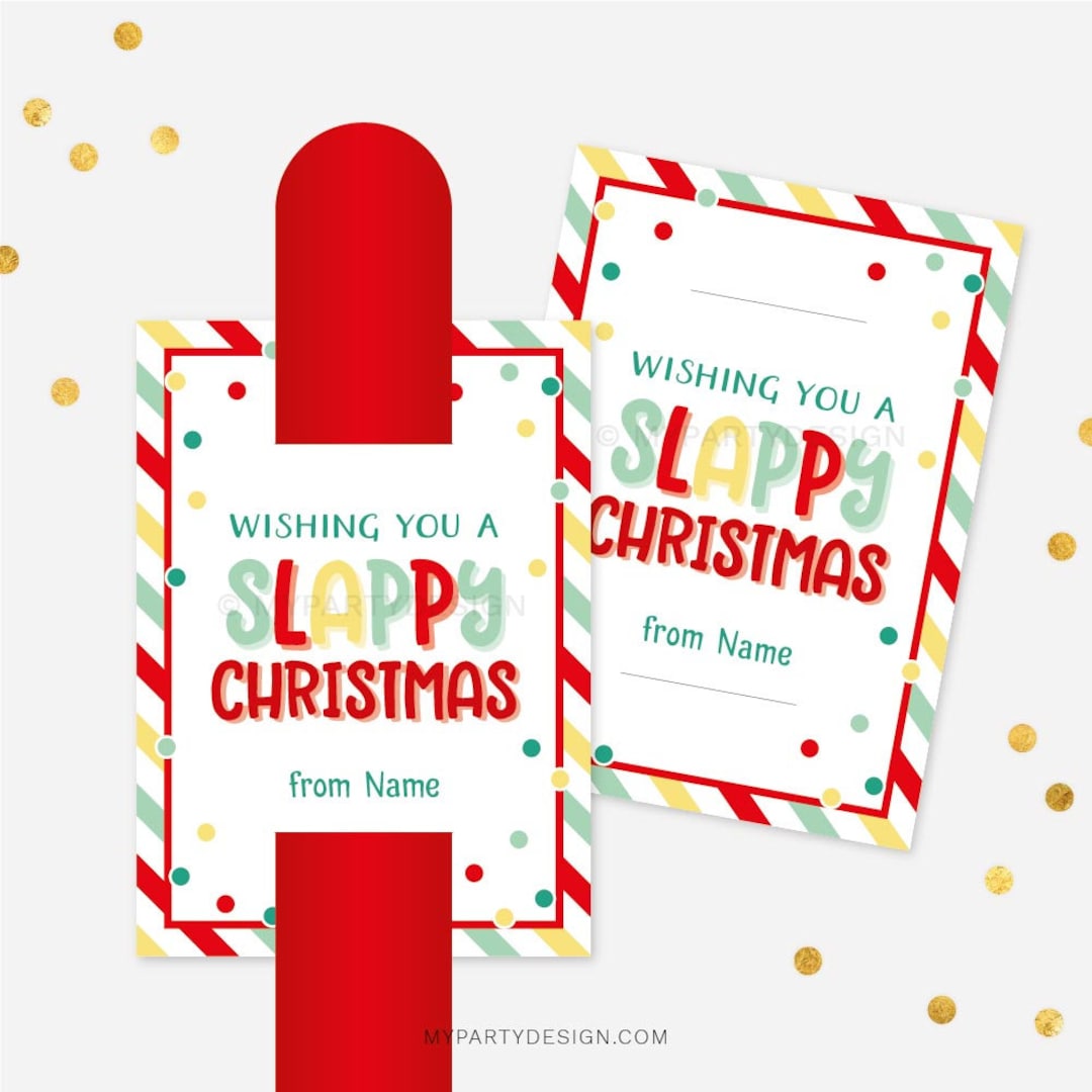 Christmas Slap Band Gift Tags, Slappy Christmas Labels, Kids Holiday ...
