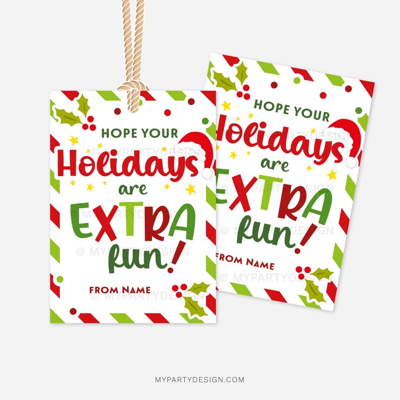 Christmas Holidays Extra Fun Gift Tag, School Class Gifts Label, Bubble ...