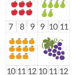 Printable Counting Cards, Fruit Clip Cards, Learn the Numbers ...