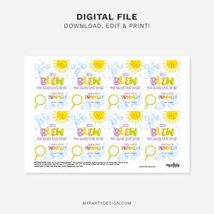 You Blew Me Away Summer Tag, End of School Year Bubbles Gift From ...