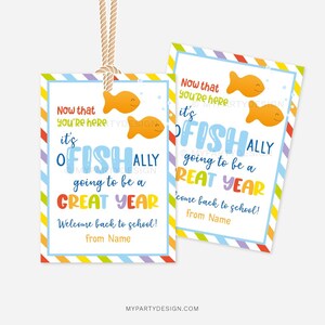 Ofishally a Great Year Tag, Back to School Fish Crackers Snack Labels ...