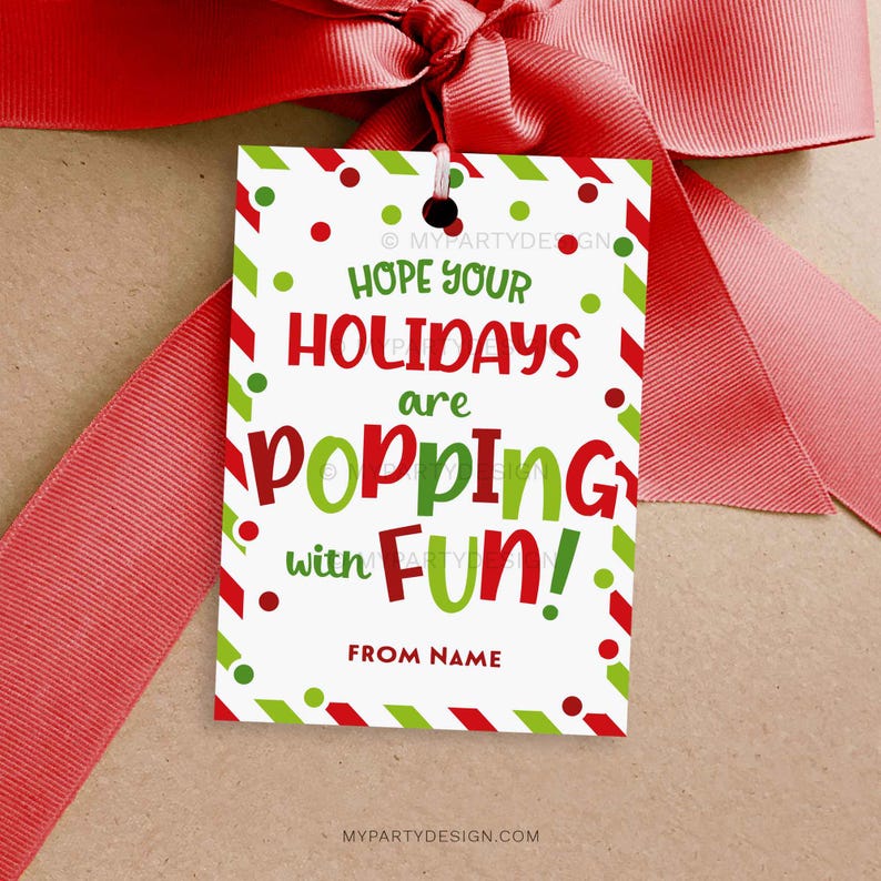 Christmas Holidays Popping With Fun Gift Tags, Christmas Break Labels ...