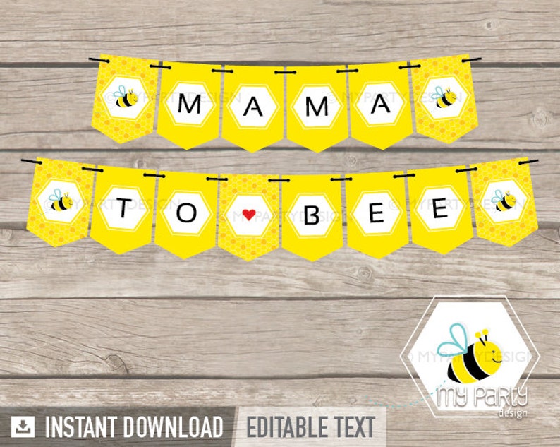 Bee Baby Shower Banner Bumble Bee Bunting Gender Neutral - Etsy