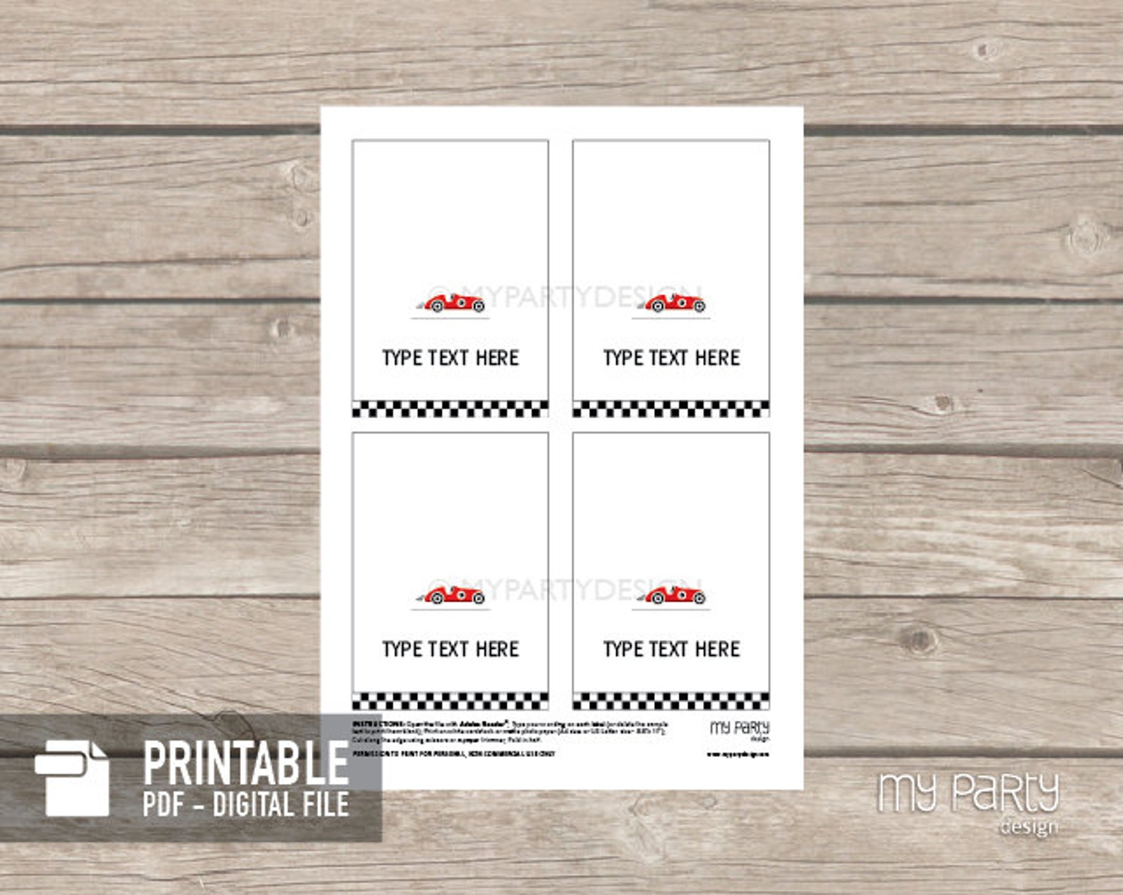 Car Food Labels Car Race Birthday Party Racing Tent Labels - Etsy
