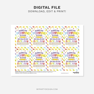 Thanks for Popping by Today Gift Tag, See You on the First Day of ...