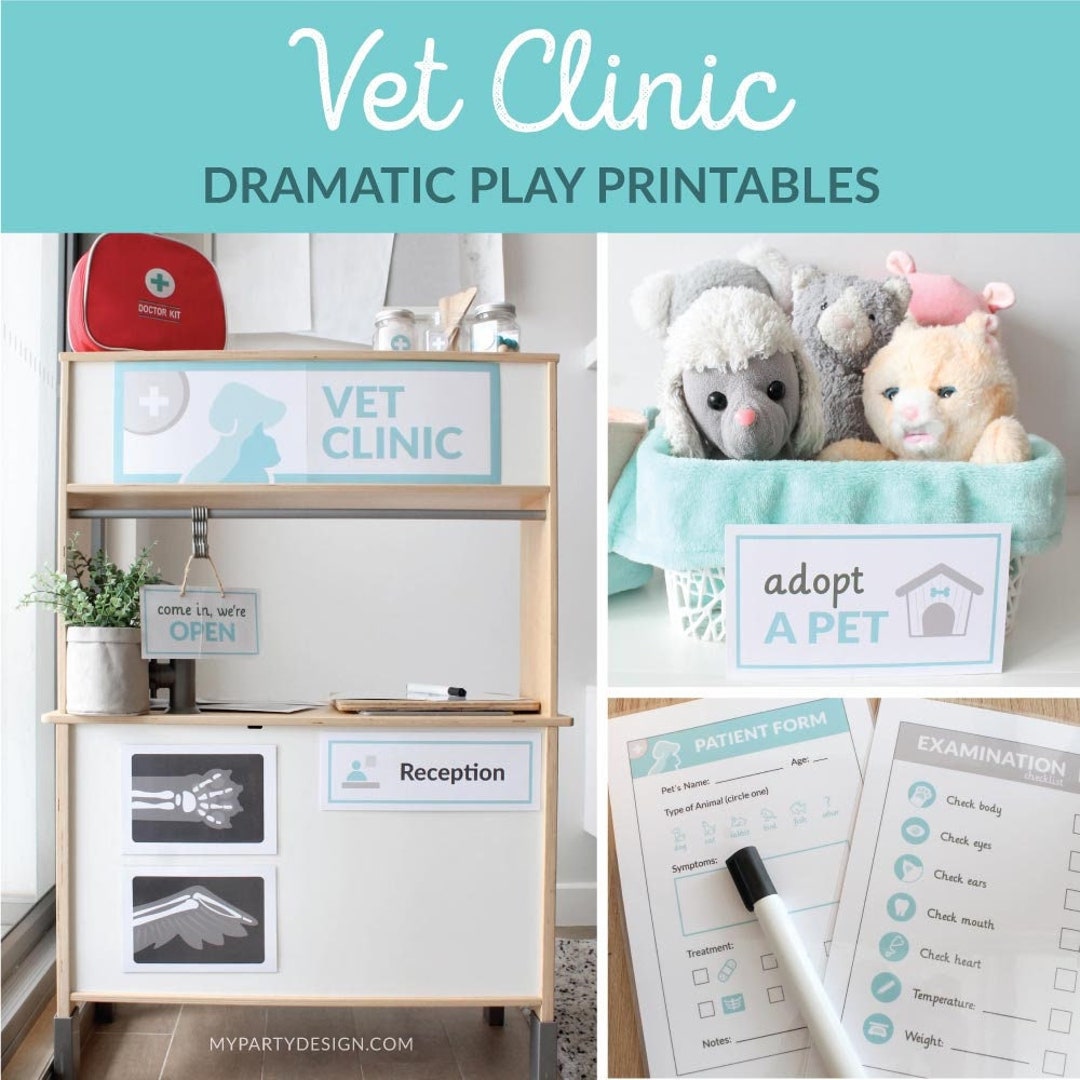 Vet Dramatic Play Printables, Veterinarian Clinic Animal Hospital ...