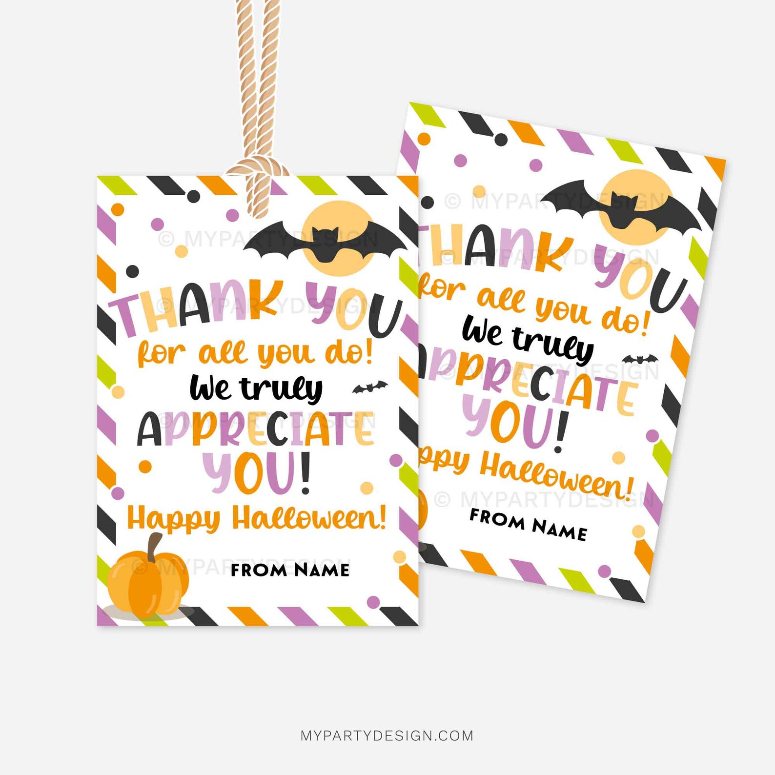 Halloween Thank You for All You Do Gift Tag, Appreciation Gift for ...