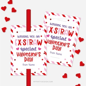 Valentines Straw Tag, Ex-straw Special Class Gift Label, Non-candy ...
