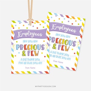 Employee Appreciation Tag, Thank You Label for Work Staff Team ...