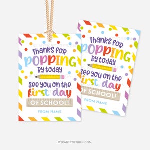 Thanks for Popping by Today Gift Tag, See You on the First Day of ...