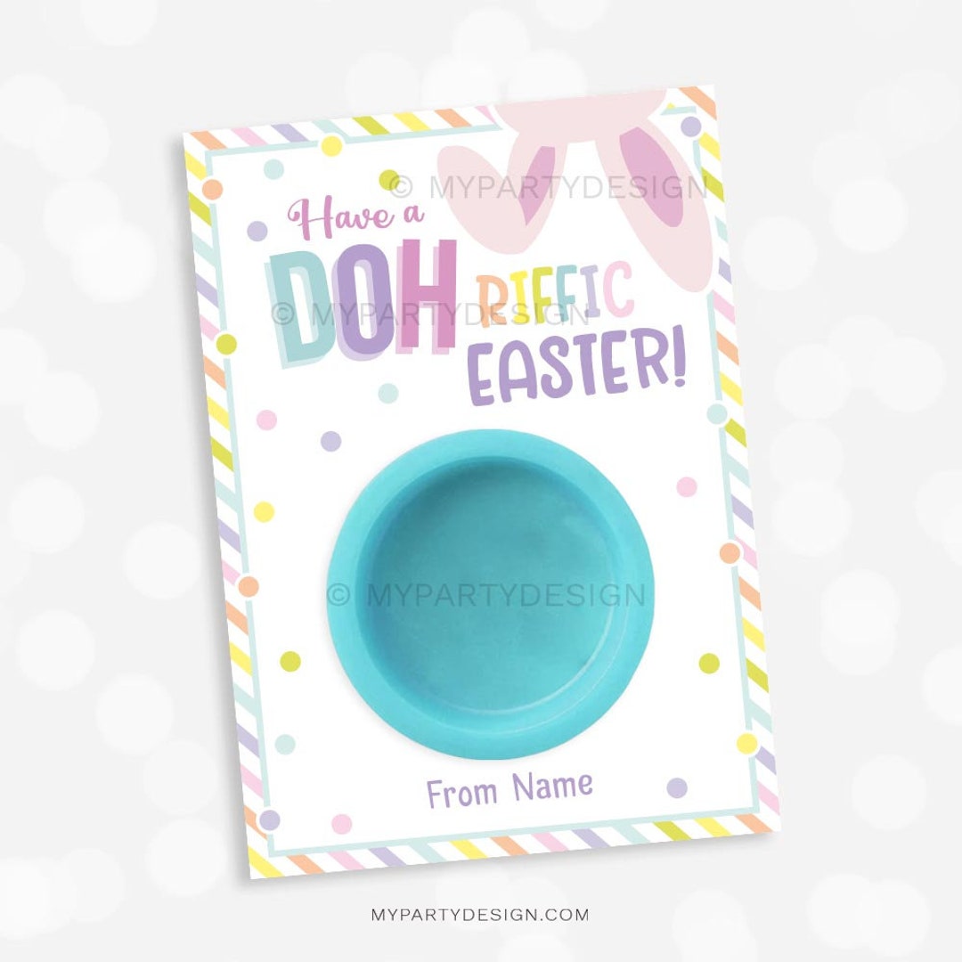 Doh-riffic Easter Cards, Play Dough Easter Tag for Classroom, Kids ...