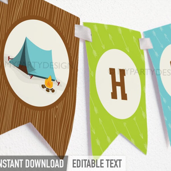 Camping Birthday Party Decorations - Etsy