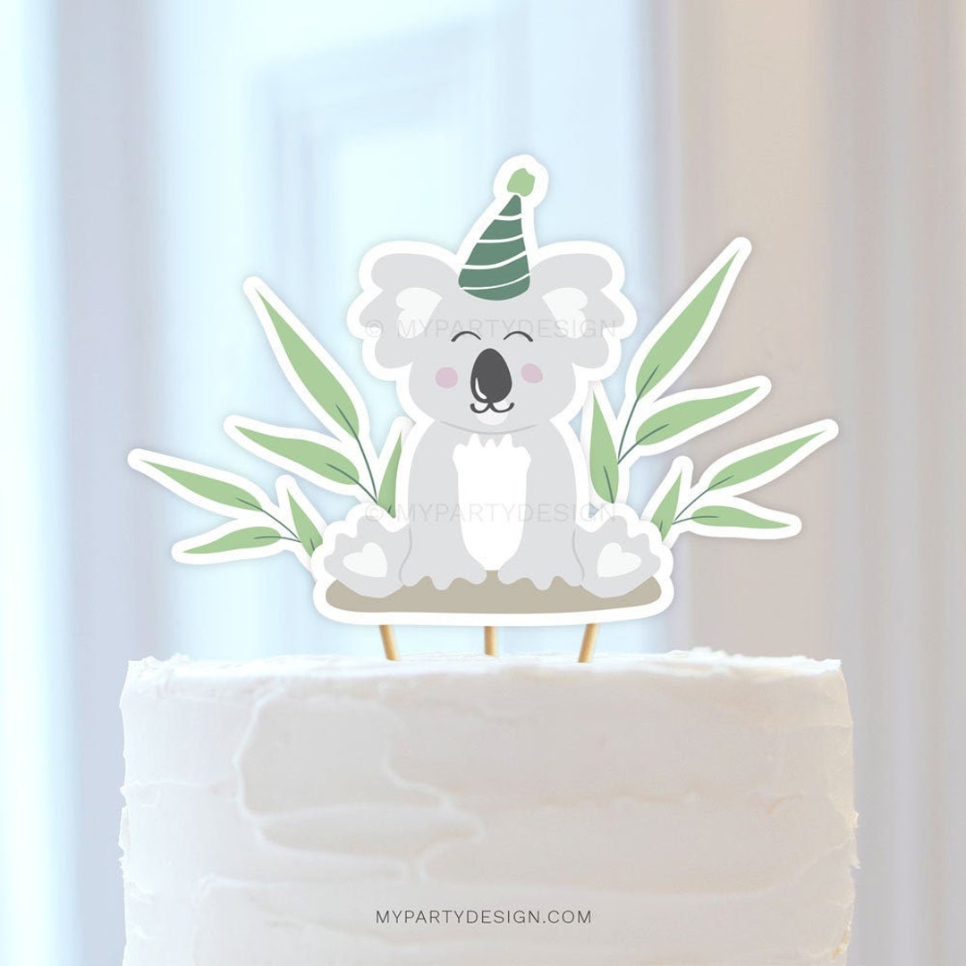 Koala Cake Topper, Australian Animal Party Printables, Aussie Birthday ...