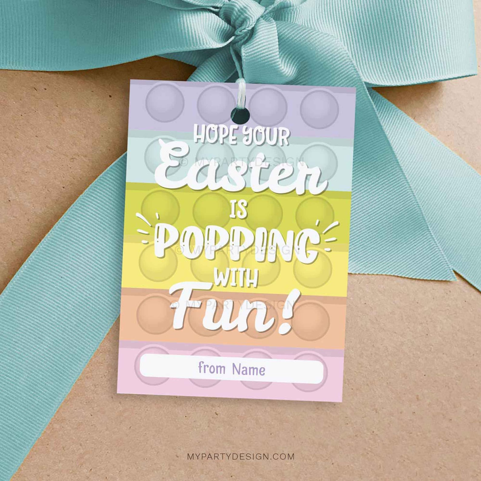 Easter Popping With Fun Tag, Happy Easter Favor Gift Tags, Pop Fidget ...