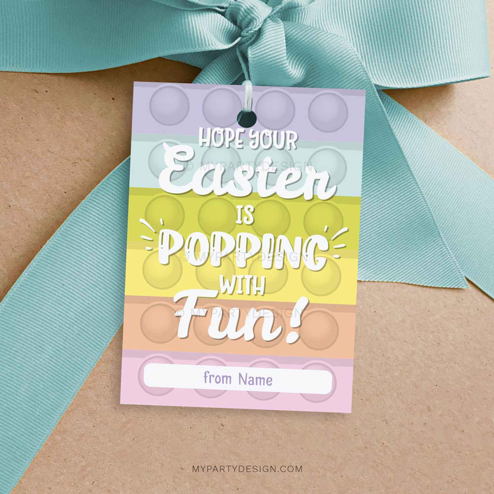 Easter Popping With Fun Tag, Happy Easter Favor Gift Tags, Pop Fidget ...
