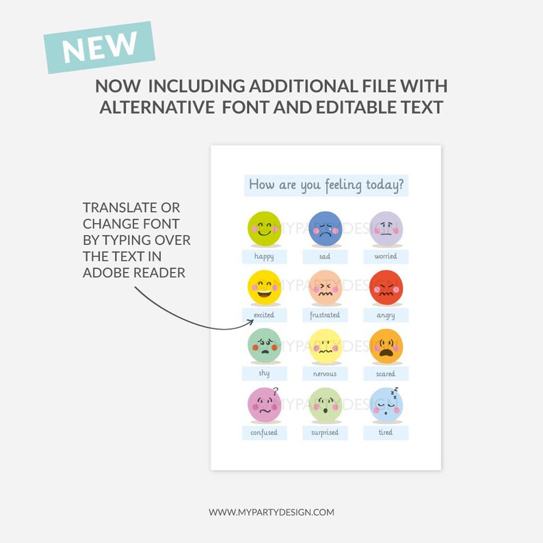 Printable Emotions Learning Bundle Learn the Feelings - Etsy