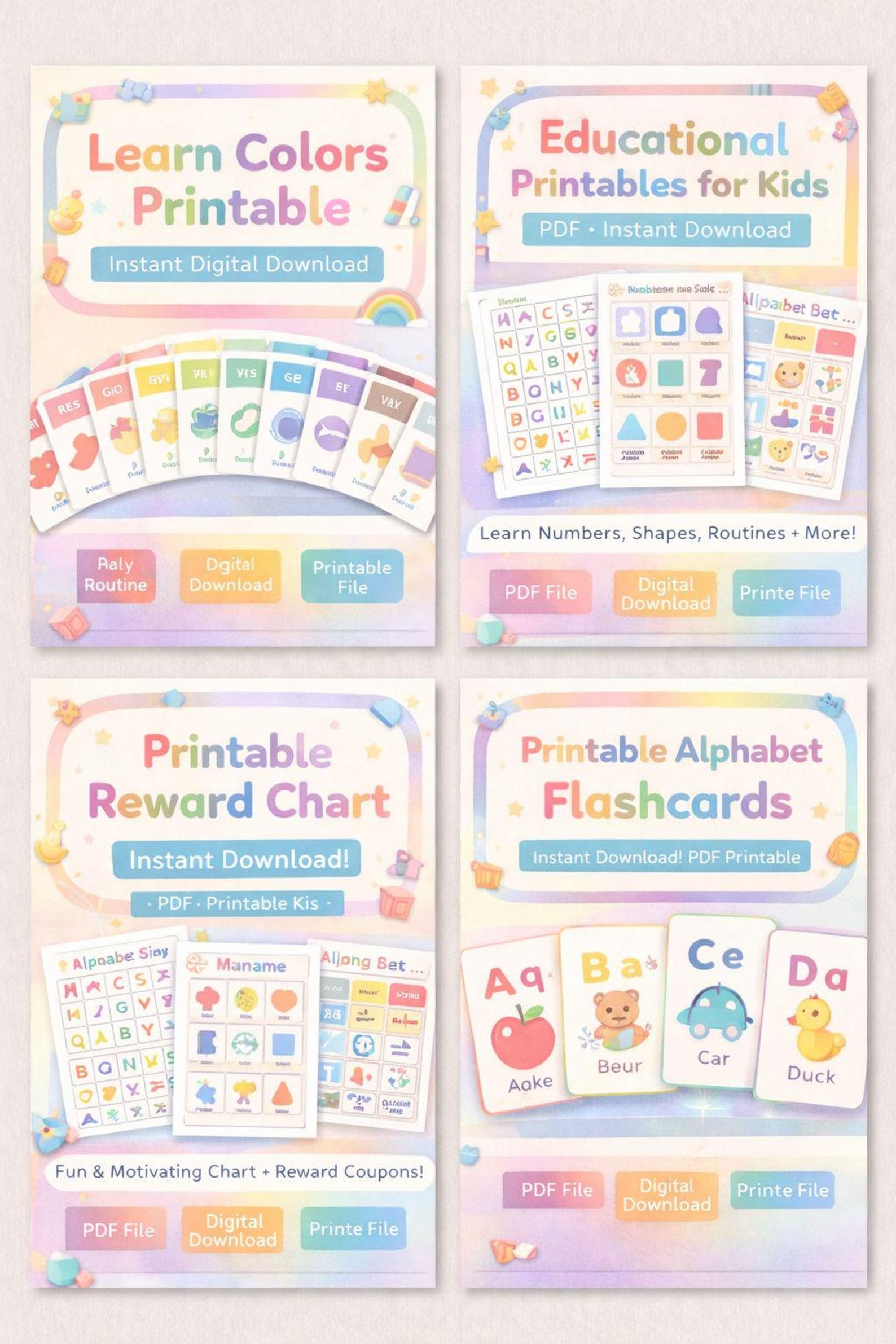 Daily Routine Chart for Kids | Printable Visual Schedule | Calm ...