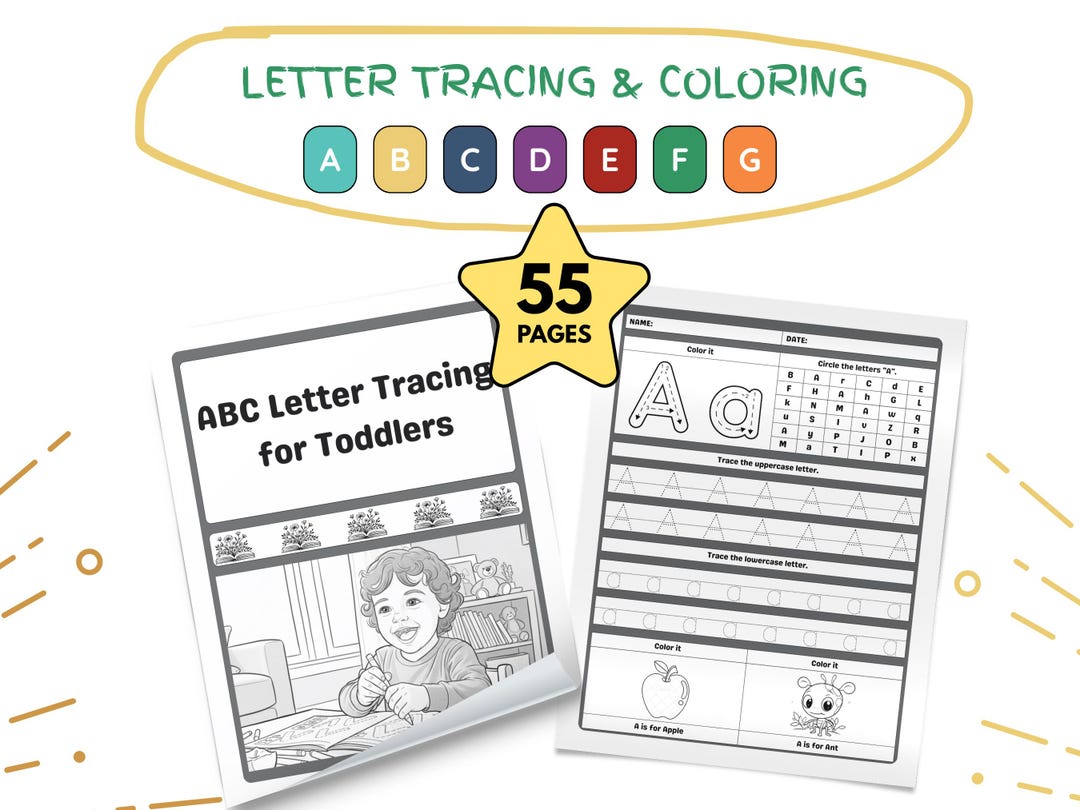 ABC Alphabet Tracing Workbook | 55 Pages Printable Worksheets ...