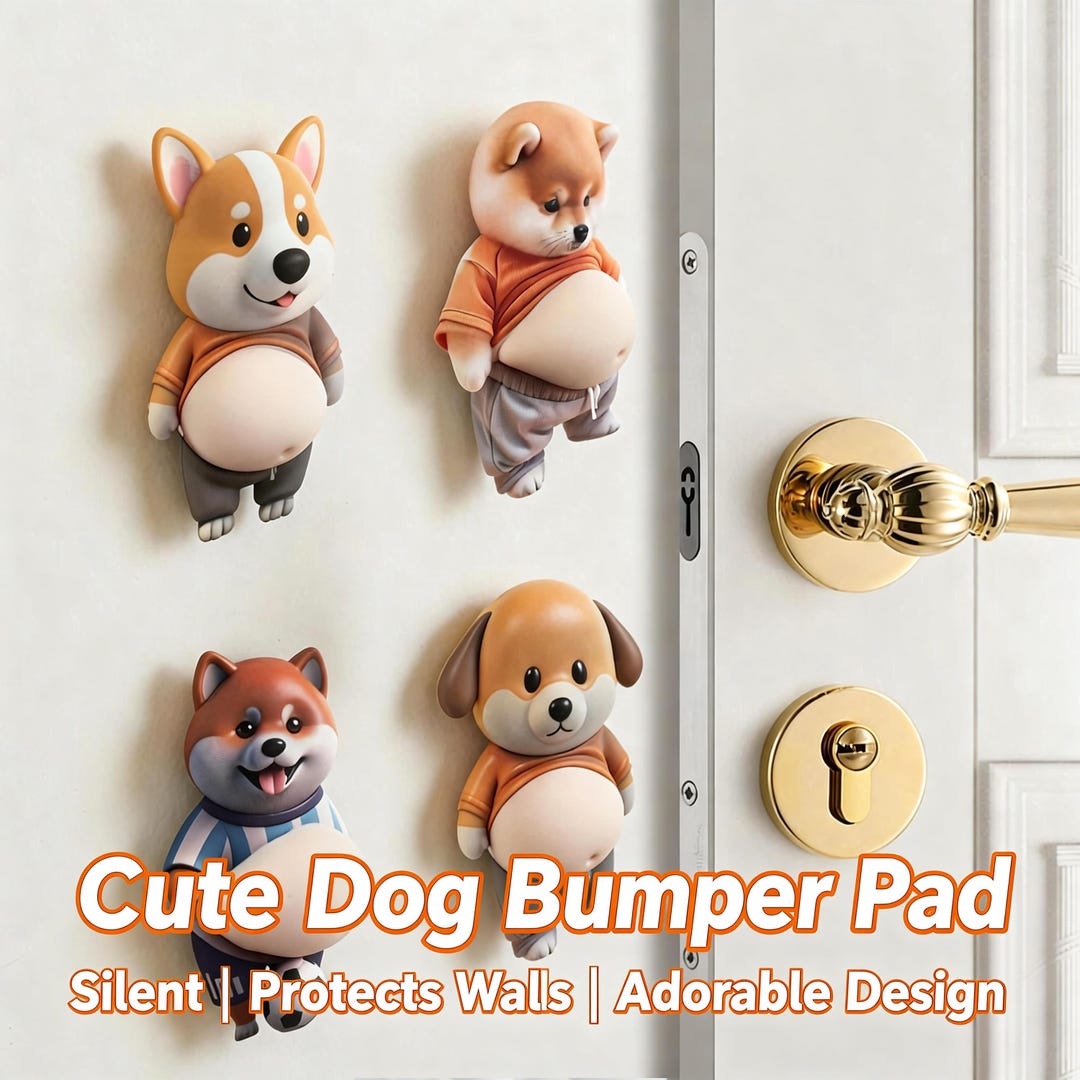 Adorable Puppy Door Stopper Pads | Soft & Squishy Wall Protectors ...