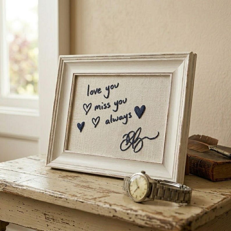 Personalized Embroidery Handwriting, Custom Love Note, Wedding Vow ...