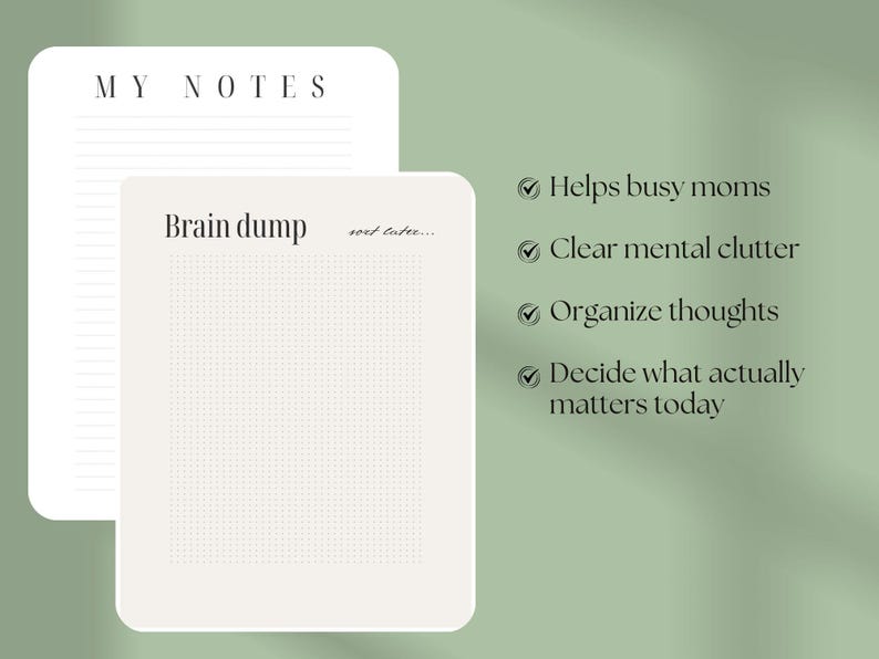 Overwhelmed Mom Brain Dump | Printable Mental Load Planner for Busy ...