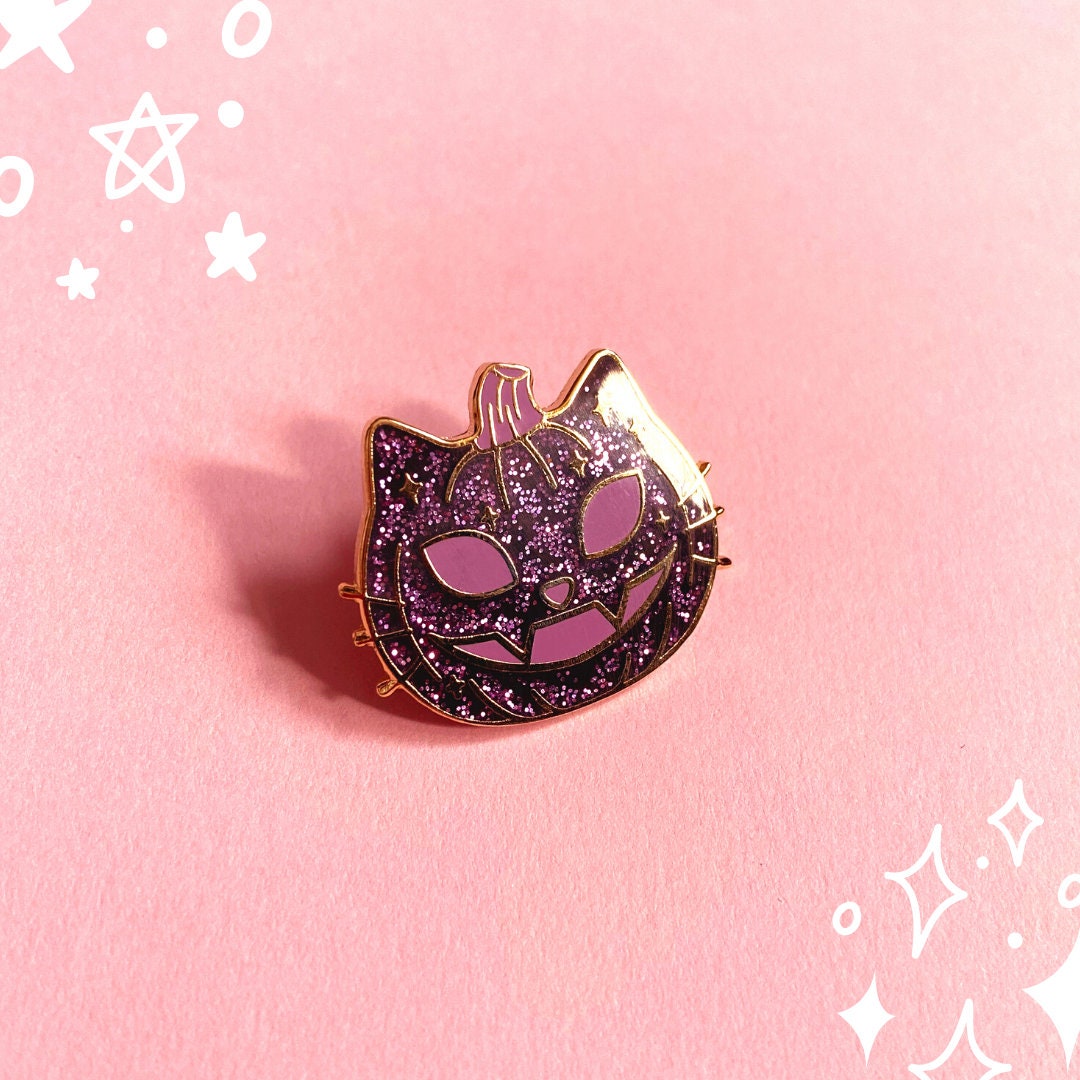 Pumkitty Pumpkin Halloween Hard Enamel Pin 5 Colours - Etsy UK