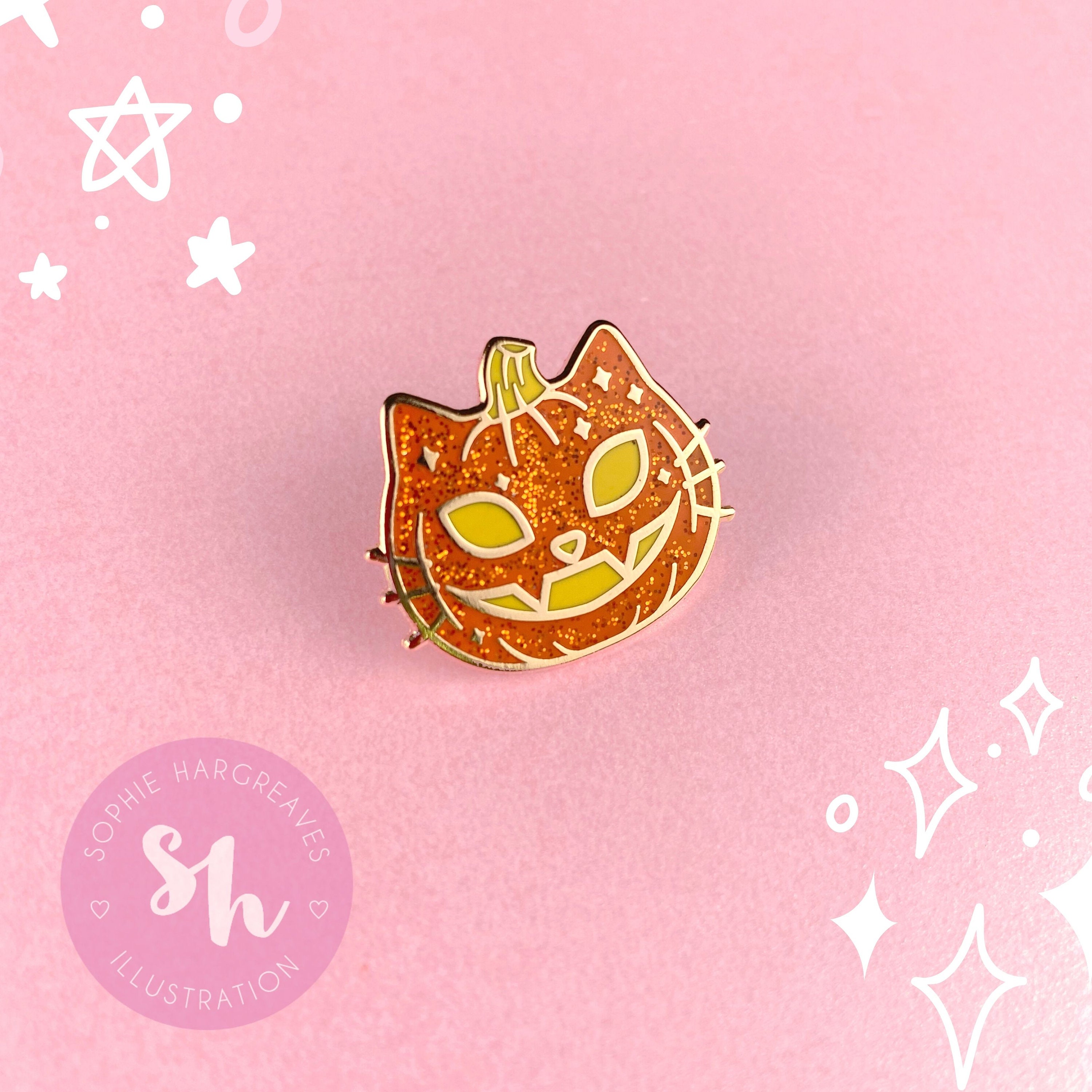 Pumkitty Pumpkin Halloween Hard Enamel Pin 5 Colours - Etsy UK