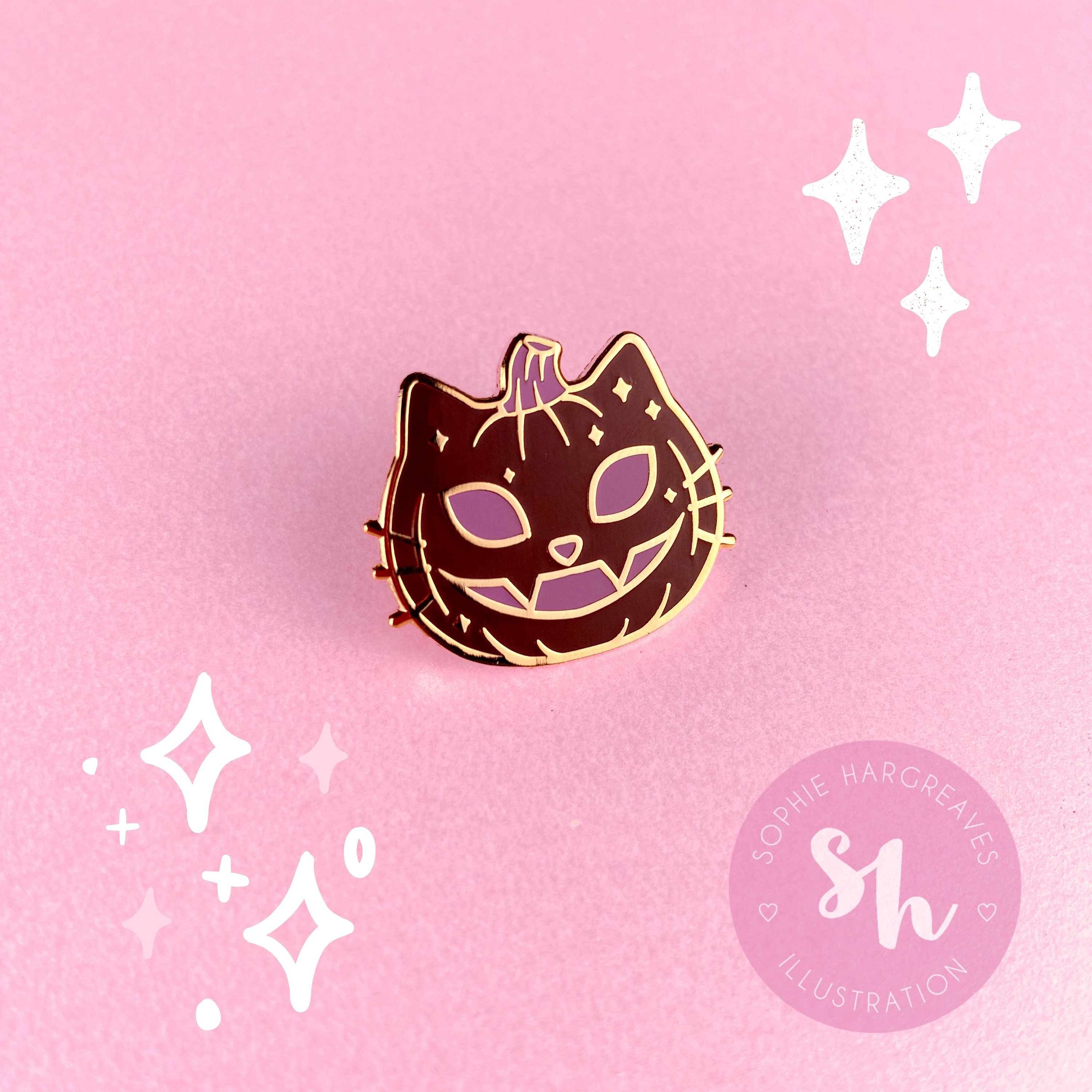 Pumkitty Pumpkin Halloween Hard Enamel Pin 5 Colours - Etsy UK